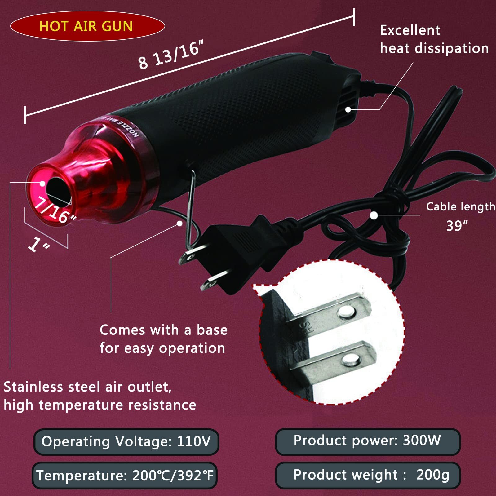 Heat Shrink Tubing Kit + Mini Heat Gun for Shrink Tubing - 328pcs 21 ...