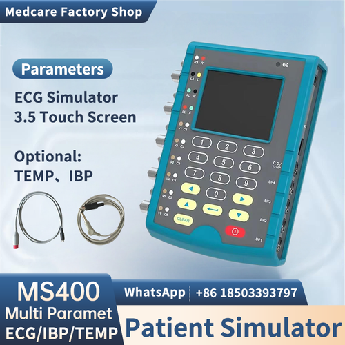 MS400 Multi-Parameter Simulator Touch Screen Patient Monitor ECG TEMP ...