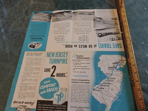 Rare 1953? New Jersey Turnpike NJTP Highway Foldout Brochure Map | eBay