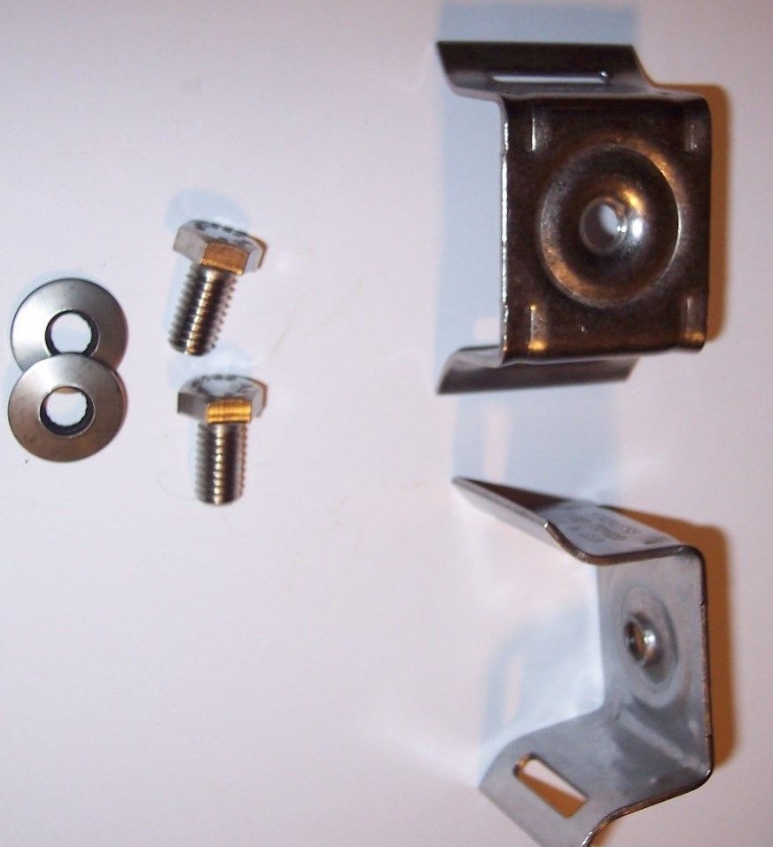 2 STAINLESS STEEL ROAD STREET SIGN MOUNTING BRACKETS BAND HARDWARE USA ...