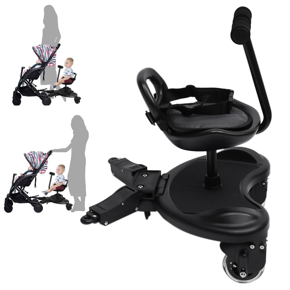 Kids Buggy Board Stroller Step Stand Ride-On Pedal Detachable Seat Non ...