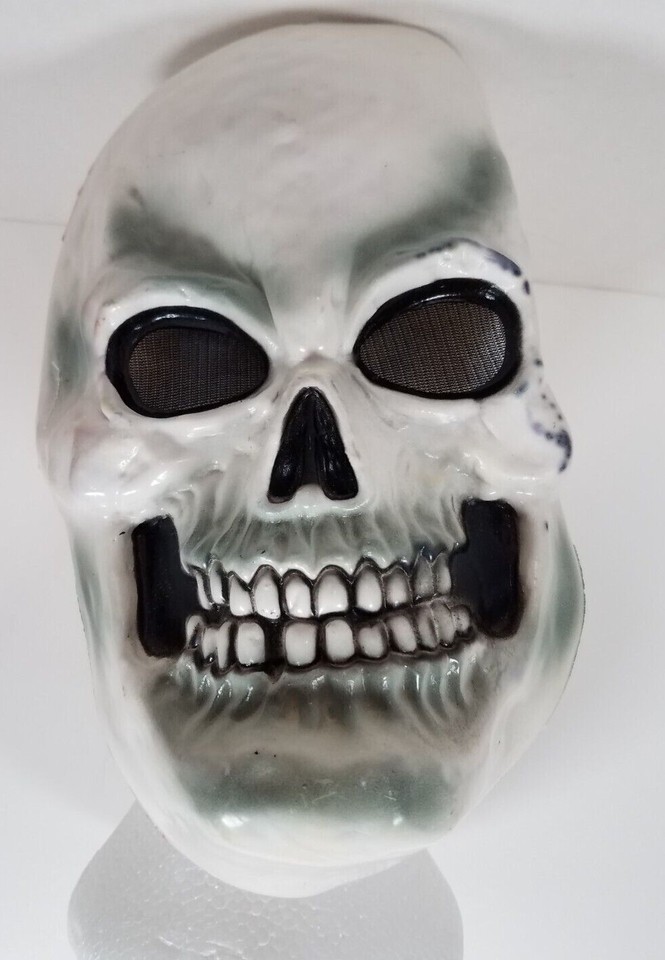 Vintage Halloween Skull Skeleton Face Mask E.U. Mesh Eyes Rubber | eBay