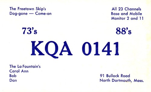 North Dartmouth Massachusetts KQA-0141 QSL Radio Postcard | eBay