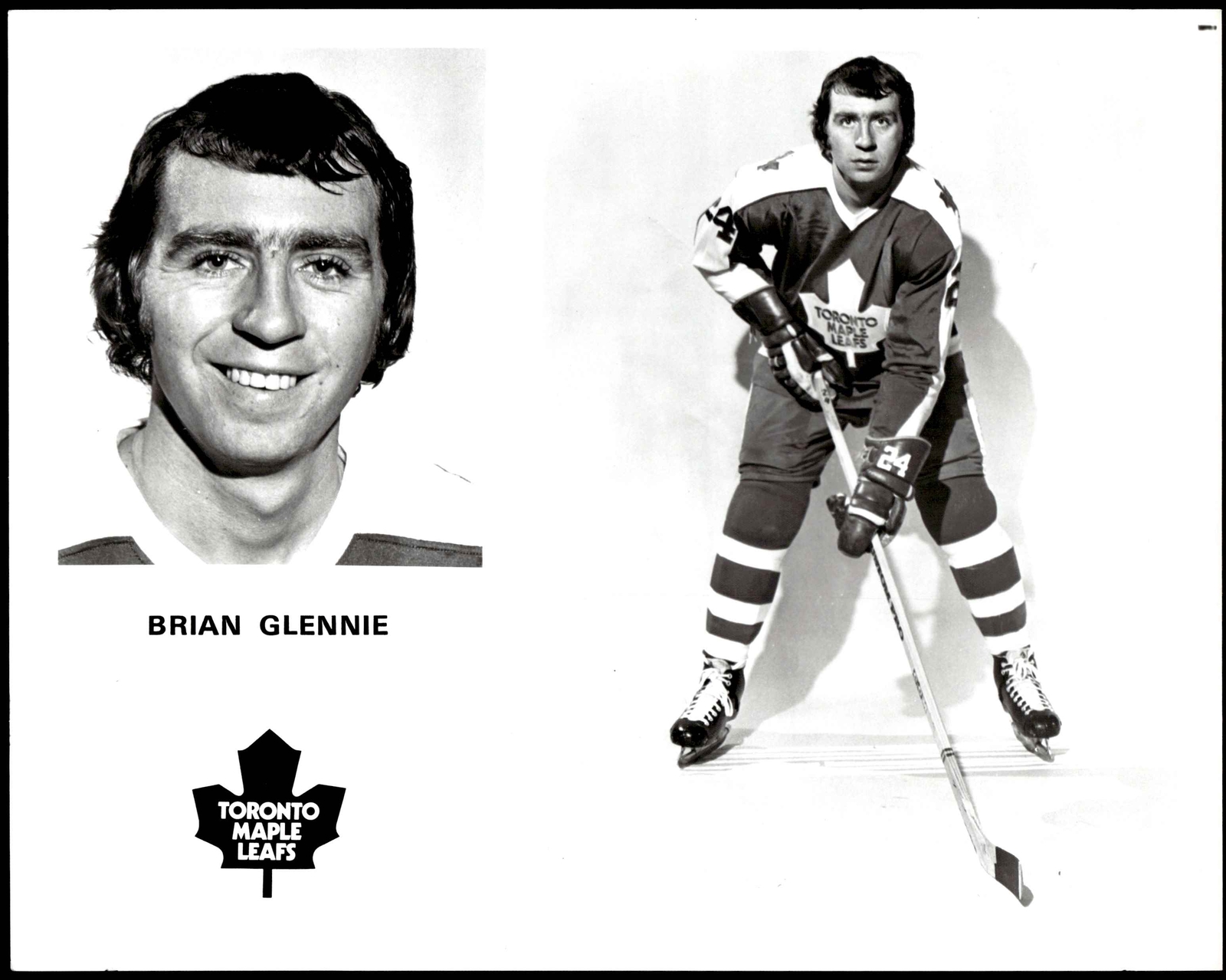 1972-73 TORONTO MAPLE LEAFS TEAM ISSUE PICTURE 8X10 BRIAN GLENNIE | eBay