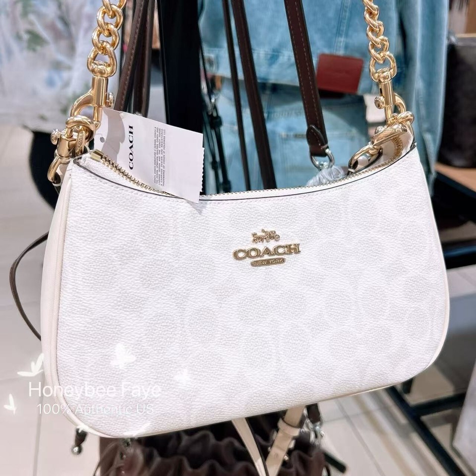 NWT Coach Teri Shoulder Bag In Signature Canvas CV933 | eBay