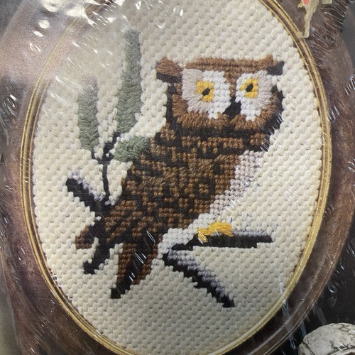 Vintage Owl Needlepoint Kit By American Family Crafts New 5 x 7 Inch ...