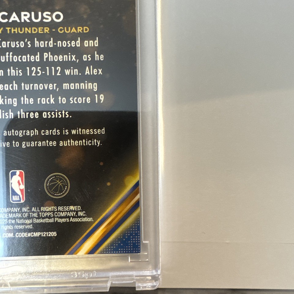 2025-26 Topps - Topps Notch Signatures Alex Caruso #TNS-AC (AU) | eBay UK