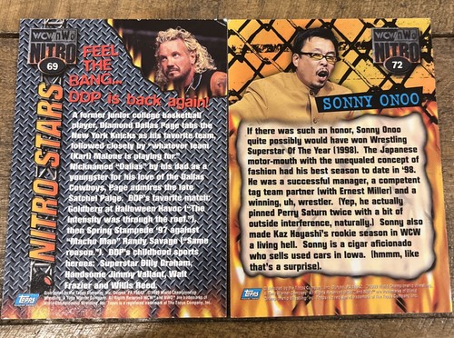 Topps WCW Nitro Trading Card Lot 14 Cards 1999 Vintage Wrestling WWF ...