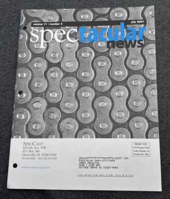 Vtg SpecCast Spectacular News Newsletter Vol 11 No 3 July 2001 Street ...