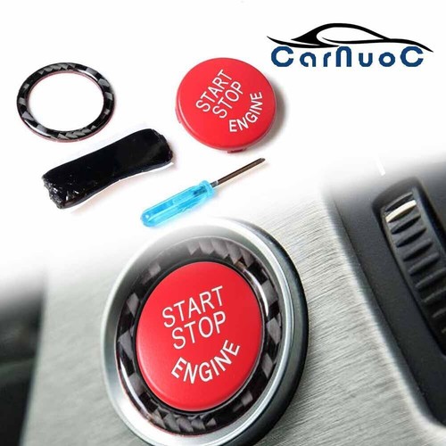 For BMW E90 E92 E93 Interior Red Engine Start Stop Push Button Cover ...