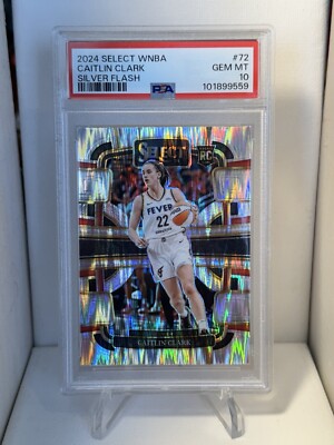 2024 PANINI SELECT WNBA SILVER FLASH #72 CAITLIN CLARK ROOKIE RC PSA 10 ...
