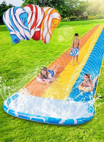 22.5ft Inflatable Water Slide & Boards Kids Summer Sprinkler Tripple ...