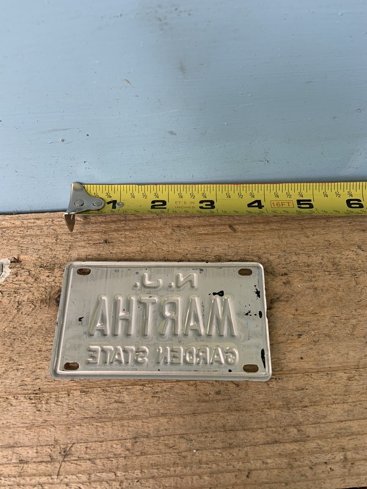 Old School JERSEY Bike License Plate- “ MARTHA ”-SCHWINN Stingray ...