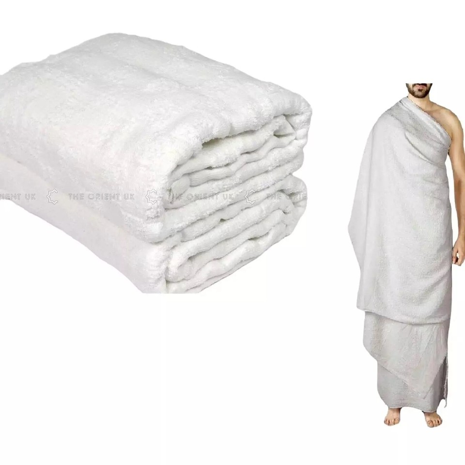 ADULT IHRAM AHRAM EHRAM FOR MEN FOR HAJJ &UMRAH 2PCS TOWELS COTTON ...