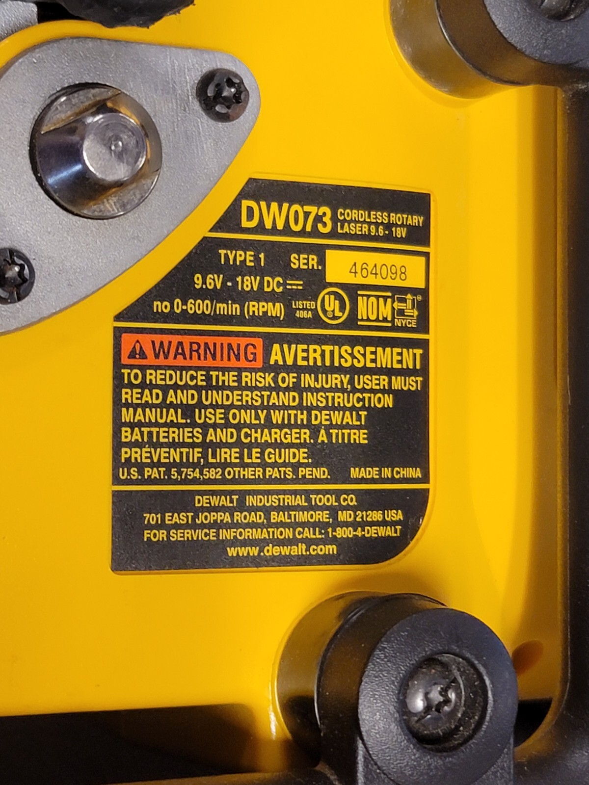 DEWALT DW073 18V Cordless Manual Level Laser for sale online | eBay
