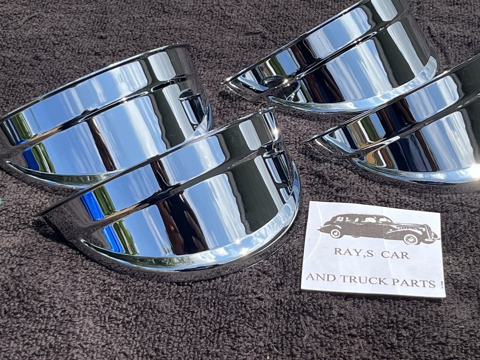 NEW PLASTIC CHROME HEAD LIGHT VISORS ( 4-HEADLIGHTS SET ! ) CAR / TRUCK ...