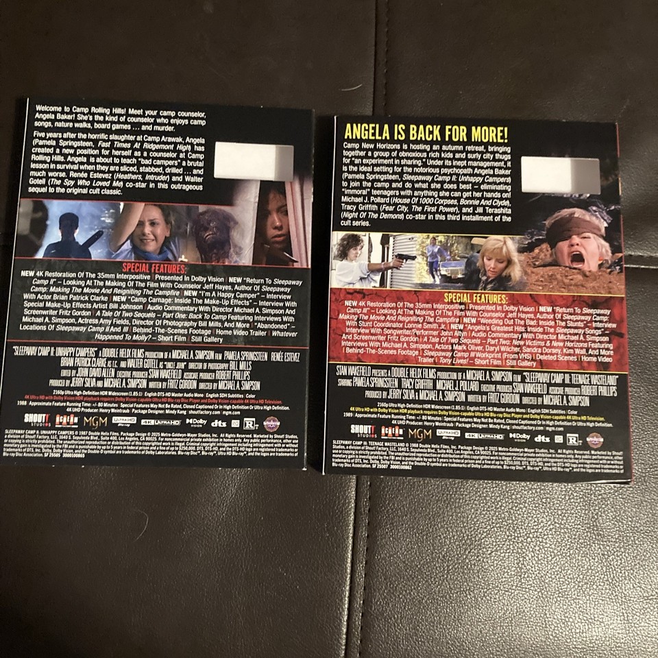 Scream Factory Sleepaway Camp 2 & 3 Standard 4k Slipcovers Only | eBay