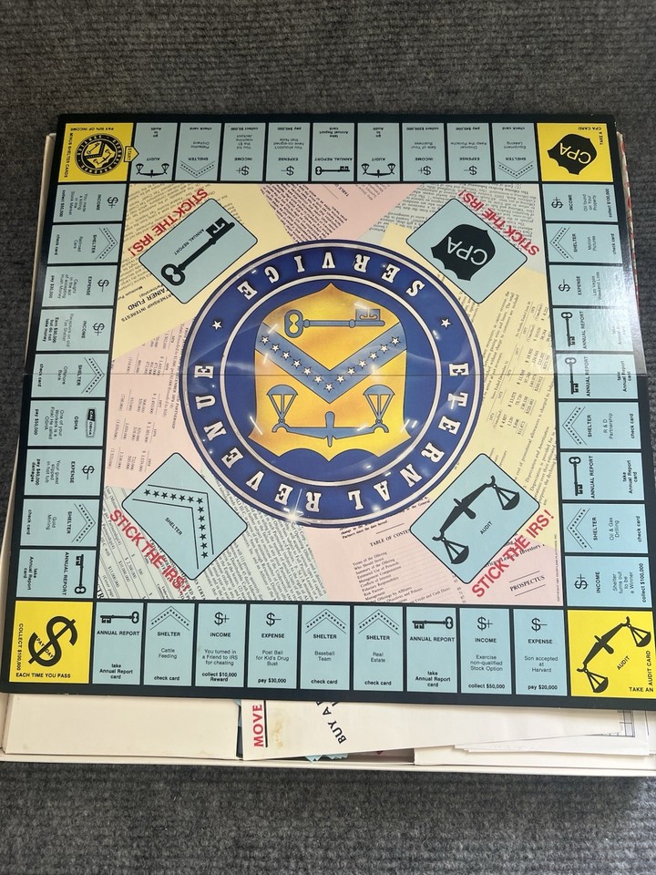 VINTAGE Stick The IRS Board Game By Courtland Playthings, Palo Alto, CA ...