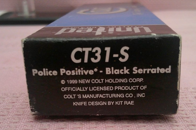 NIB RARE COLT Kit Rae Design Police Positive Black Serrated Pocket ...