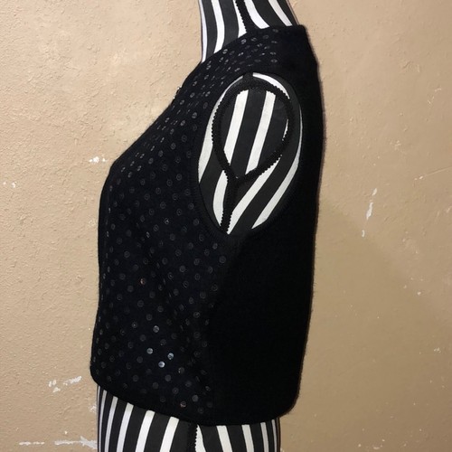 Ice 100% Scandi Preppy Classic Studious Edgy Wool Sequin Black Zipper ...