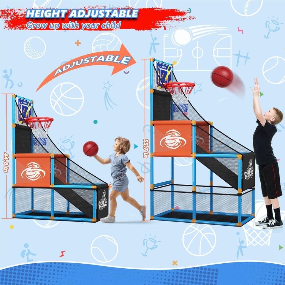 Arcade Basketball Game Set Boy Toys: Indoor Basketball Hoop with 4 ...