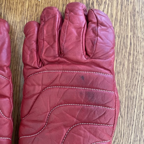 Vintage Grandoe Red Leather Ski Gloves Snowboarding Winter Ladies *READ ...