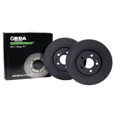 RDA Slotted And Dimpled Brake Rotor Pair 365mm Front RDA7374D | eBay ...