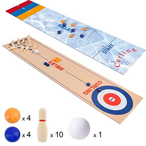 Curling Game for Family 47 inch, 3 in 1 Table Shuffleboards, Tabletop ...