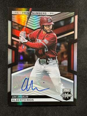 2023 Panini Elite Extra Edition Auto Prime Numbers Alberto Rios 141/200 ...
