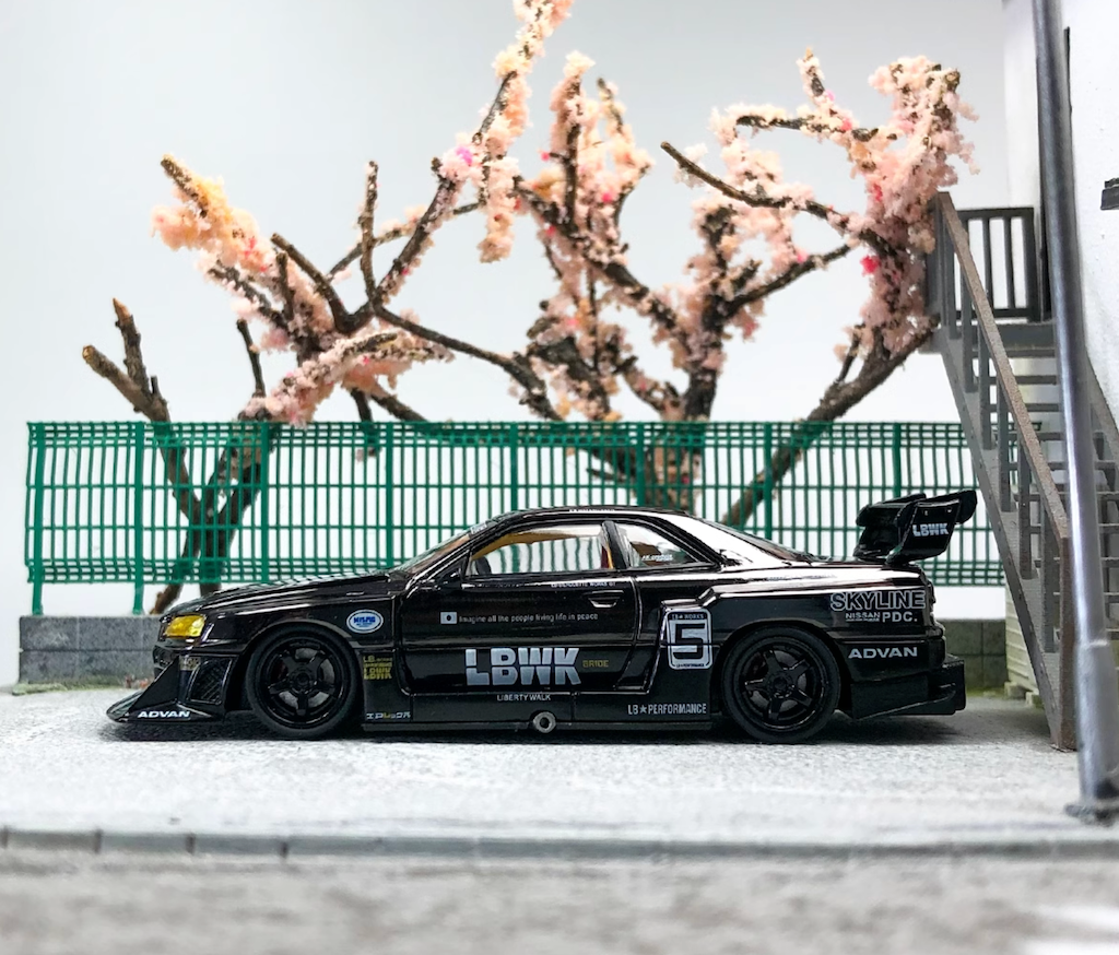 AU CM 1:64 JDM LB ER34 GTR #5 Skyline Racing Sport Model Diecast Metal ...