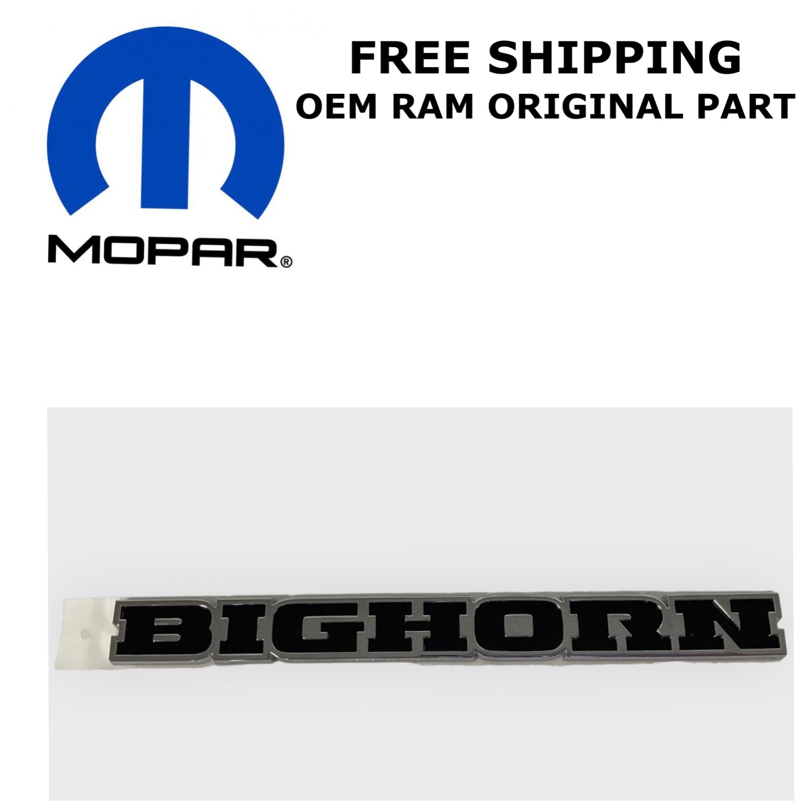 2019 2020 2021 2022 2023 2024 RAM 1500 BIGHORN tailgate emblem CHROME ...