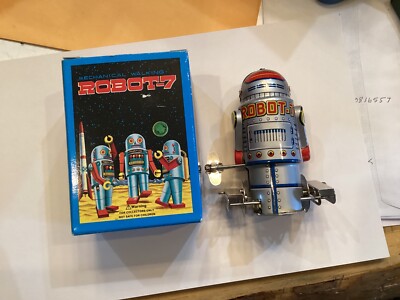 Vintage Robot 7 Tin Wind Up MIB Orbit Made in Taiwan 1970's 4” Tall ...