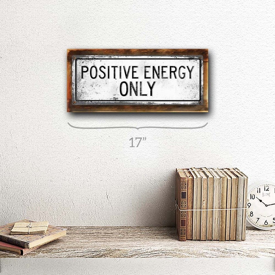 Retro Positive Energy Only Metal Sign; Wall Decor for Studio and Office ...