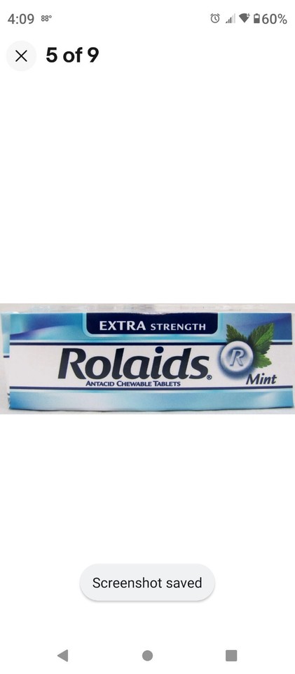 Rolaids Extra Strength Mint Antacid Chewable Tablet Box of 12 Rolls 120 ...
