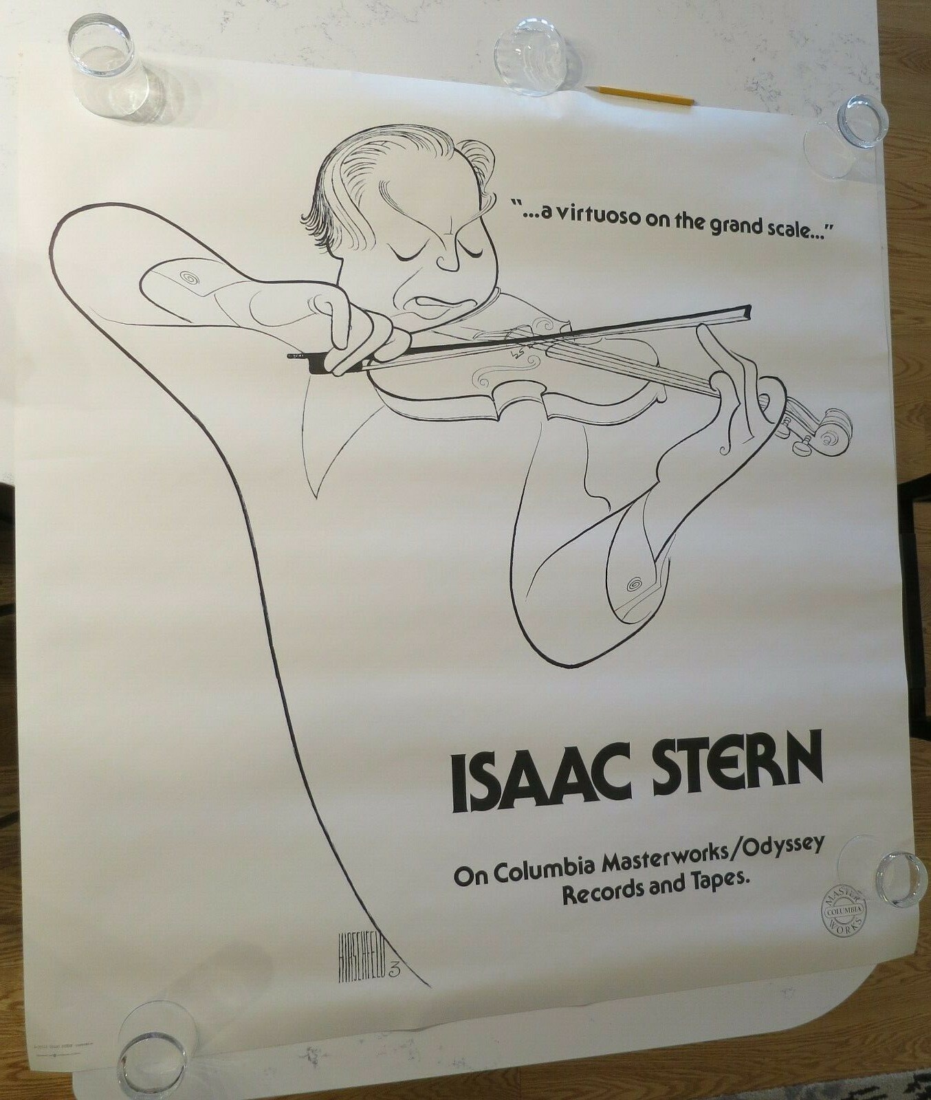 Isaac Stern Rare original promo poster 1970's, Hirschfeld, Large 44x42 ...