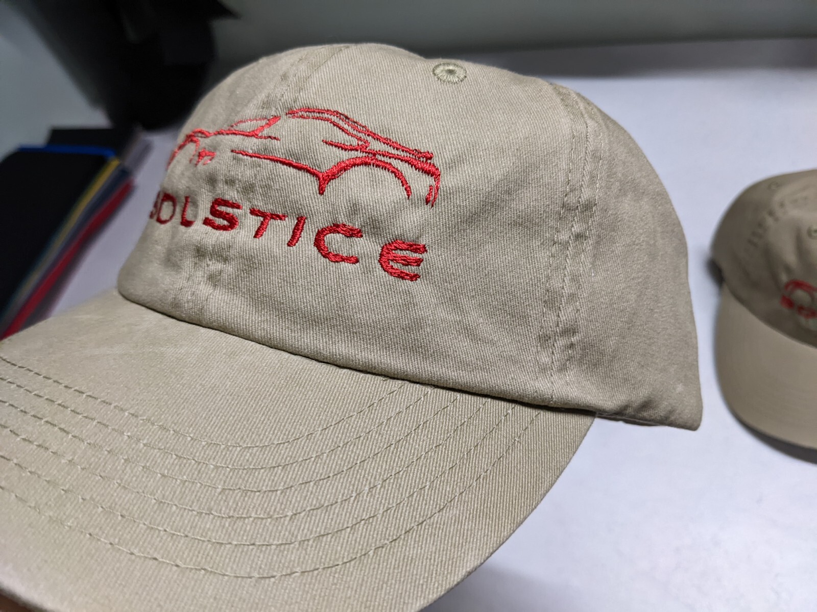 Pontiac Solstice Coupe Kappa Khaki Hat Embroidered Red- Port authority ...
