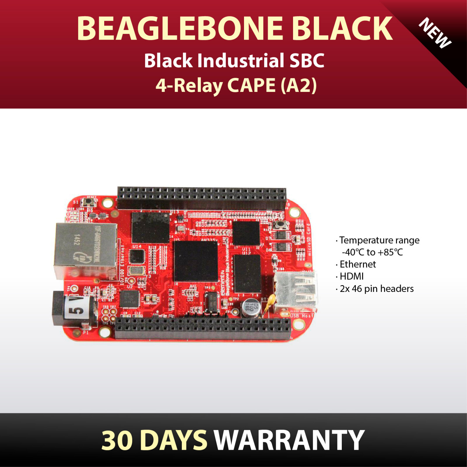 Beaglebone Black Industrial SBC with 4-Relay CAPE (A2) | eBay