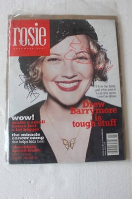 DREW BARRYMORE ROSIE O'DONNELL AUTOGRAPH ROSIE MAGAZINE NOVEMBER 2001 ...