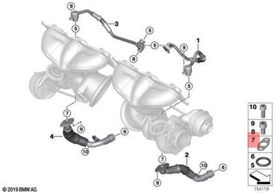 BMW Genuine Oil Supply Turbocharger Oil Line Gasket For Oil Return ...