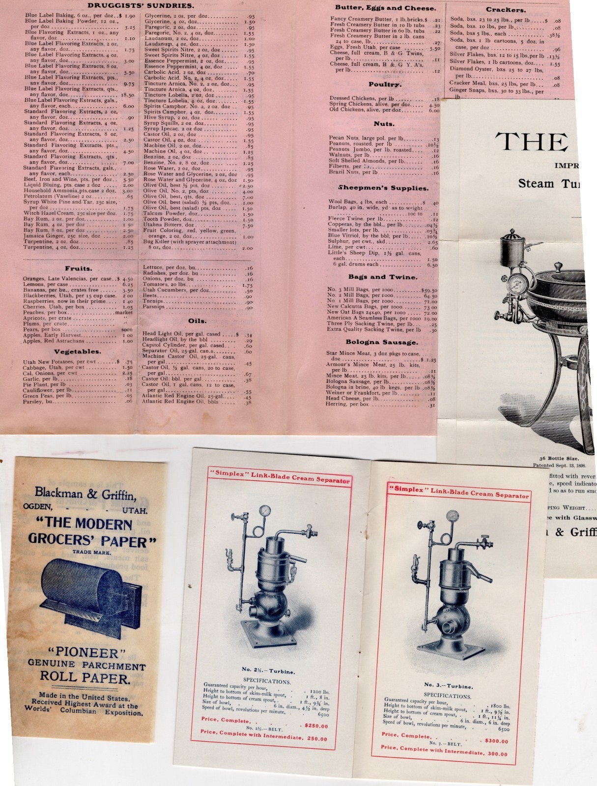 7 Blackman & Griffin, Ogden, Utah 3rd class covers with ad contents to ...
