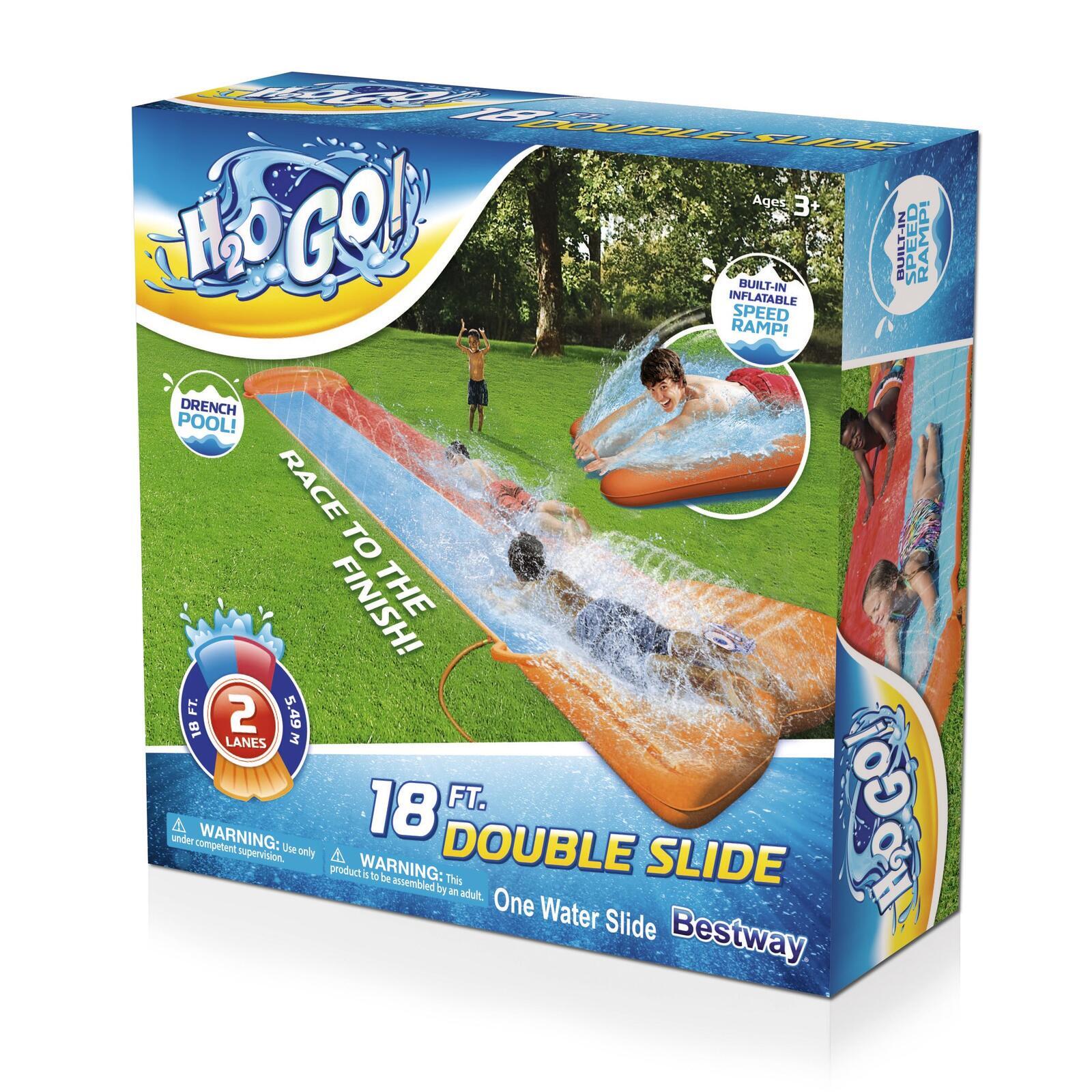 Bestway Kids H20GO Double Water Slide with Ramp - 18'/5.49m ...