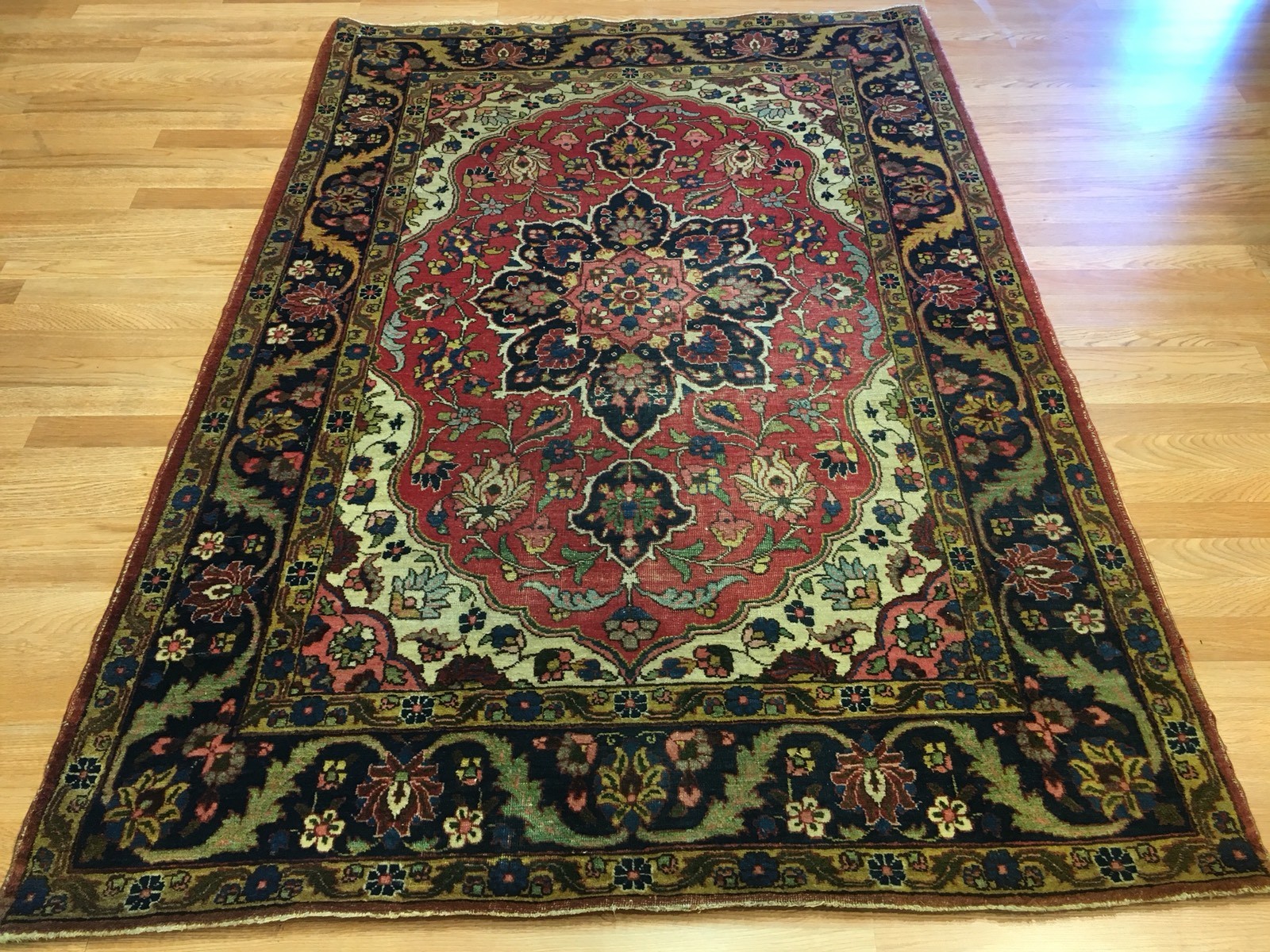 Fantastic Floral - 1910s Antique Oriental Rug - Handmade Carpet - 5 x 7 ...