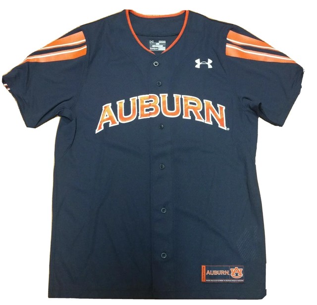 Under Armour Auburn Tigers Navy Performance Replica Baseball Jersey ...