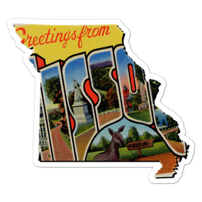 Vintage Missouri Map, Vinyl Decal Sticker, Indoor Outdoor, 3 Sizes ...