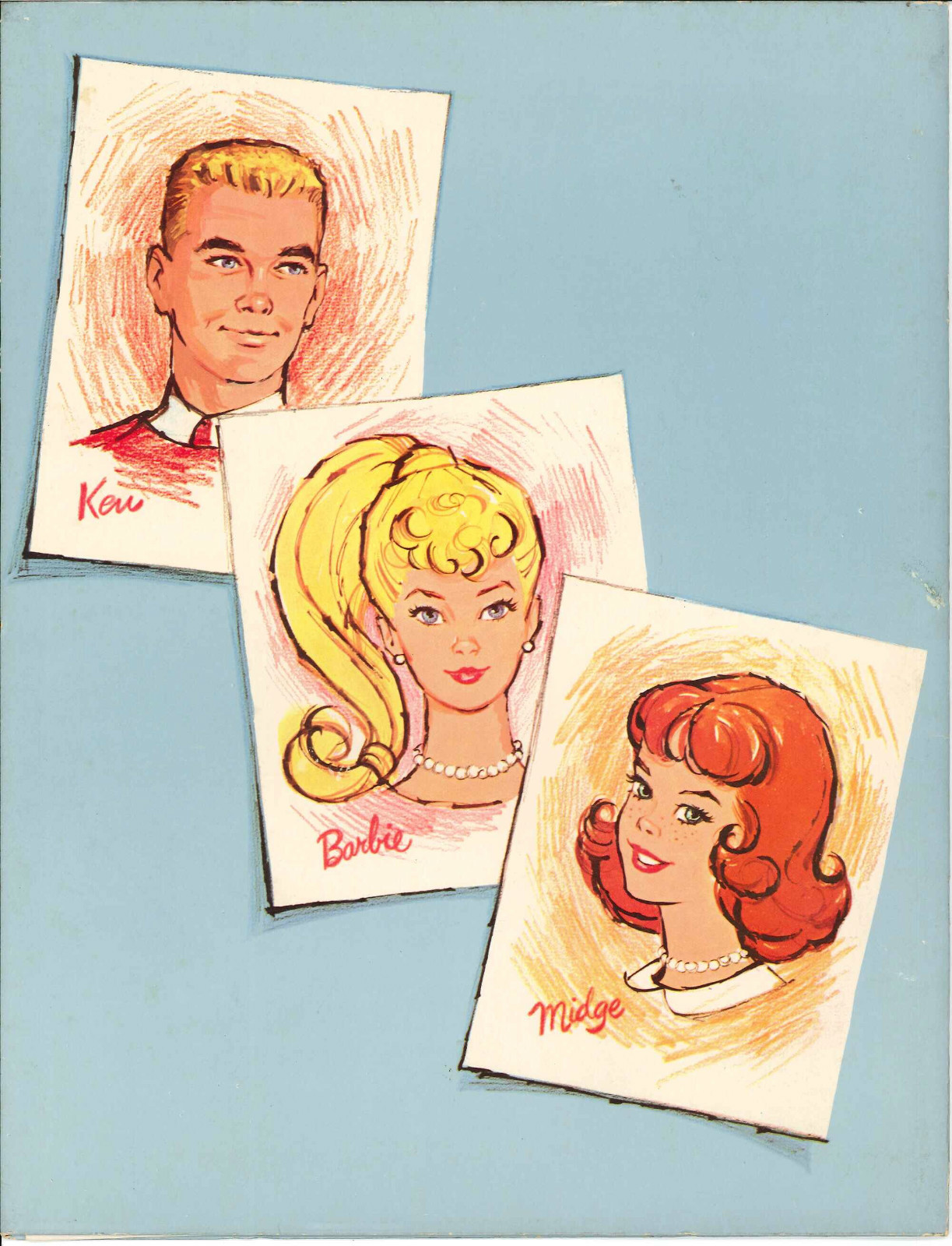 VINTAGE 1963 BARBIE KEN MIDGE PAPER DOLL HD LASER REPRO LO PRICE~HI ...