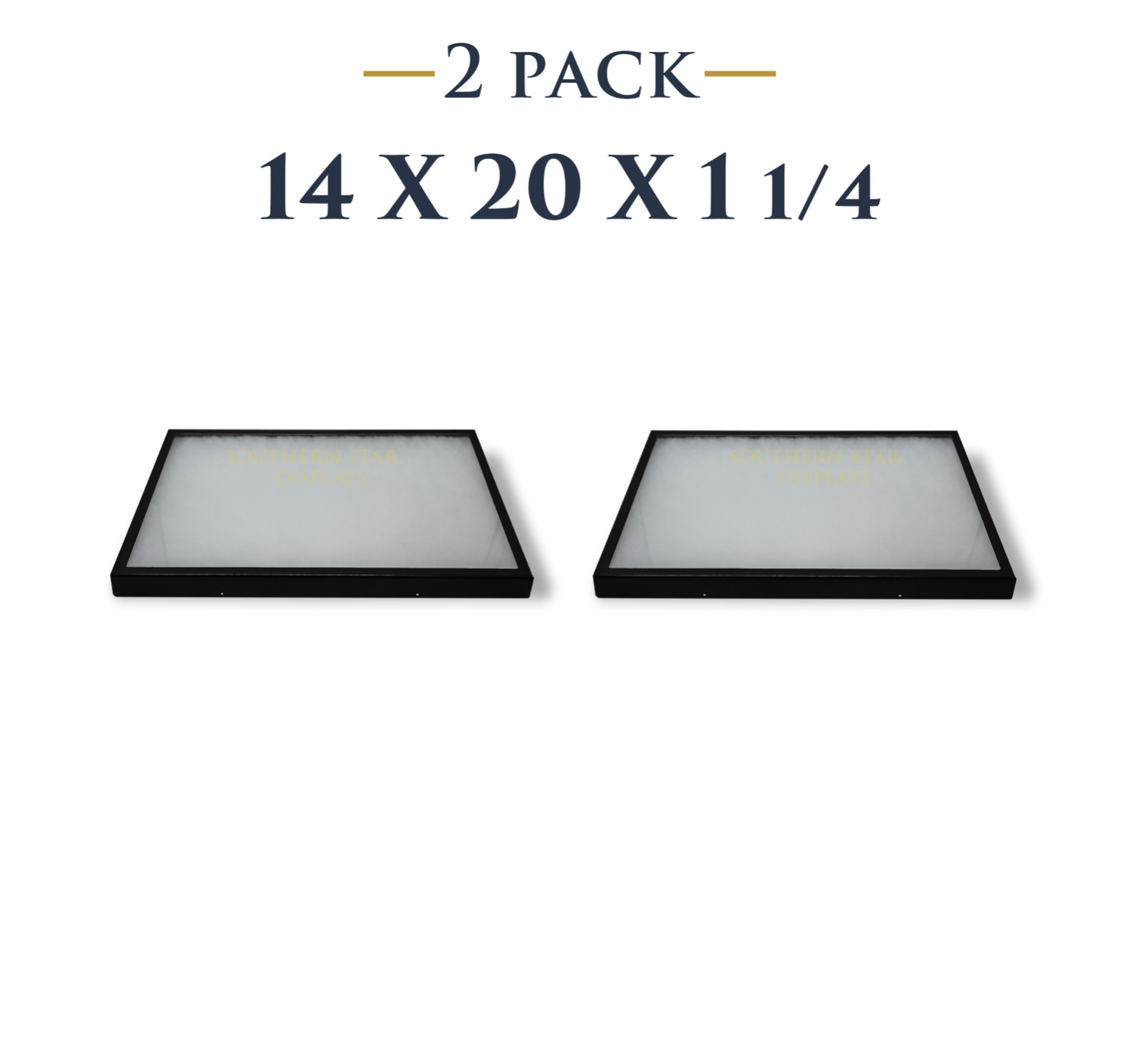 2 Pack of 14 x 20 x 1 1/4 Riker Display Cases Boxes for Collectibles ...