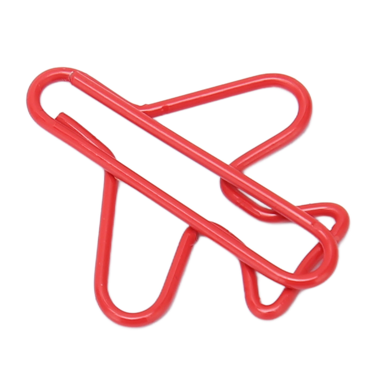100x Airplane Shaped Paper Clips Rust Prevention Plating Process Paper ...