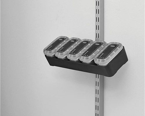 Rubbermaid Fasttrack Rail Bench Blox Kit Organizer with 5 Bins & 1 ...