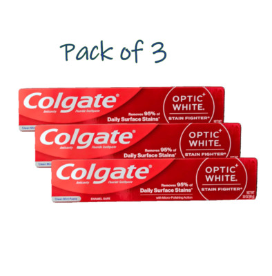 Colgate Optic WhiteStain Fighter Stain Removal Toothpaste,Clean Mint ...
