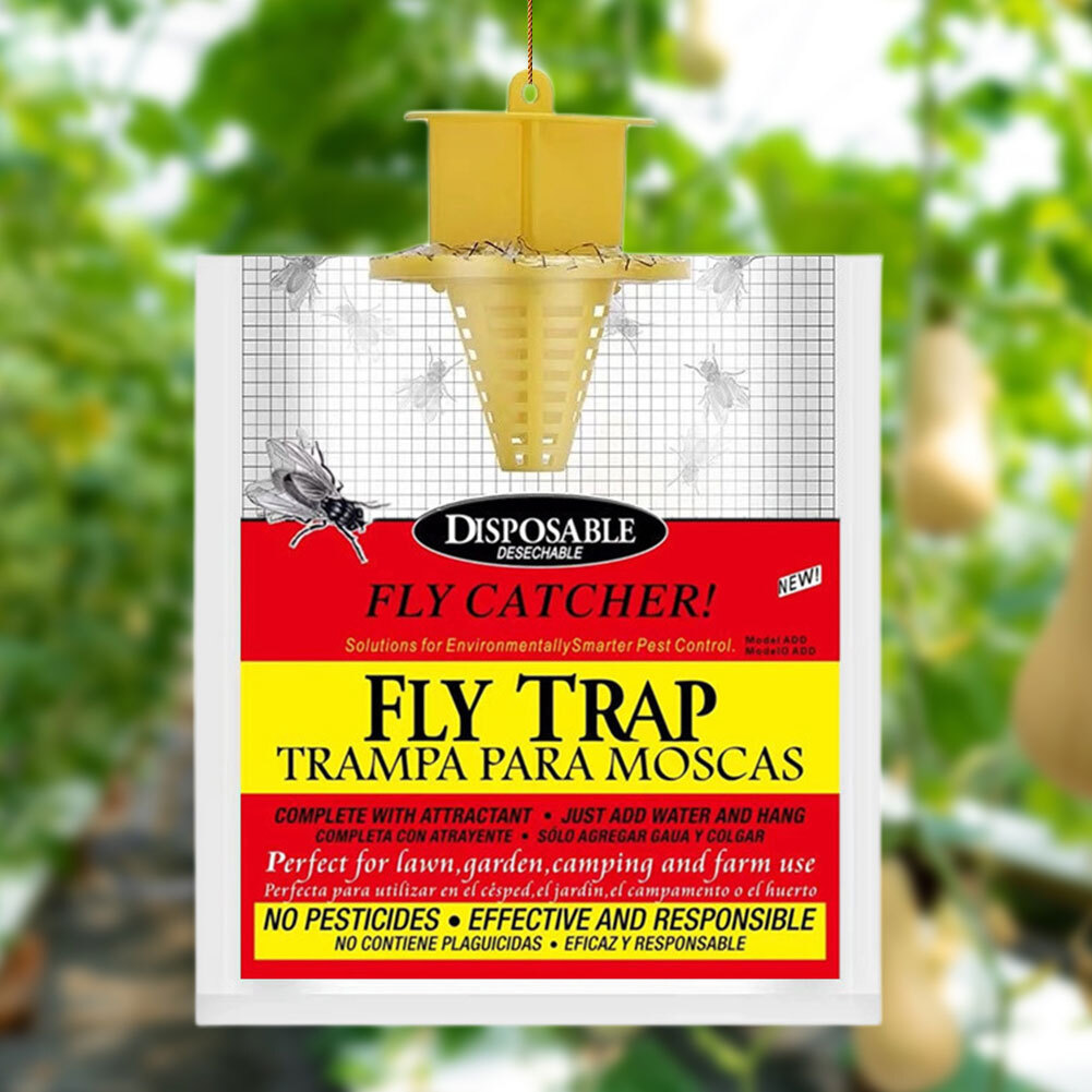 Flies Catcher Disposable Flies Trap Hanging Non Toxic for Outdoor (Red ...